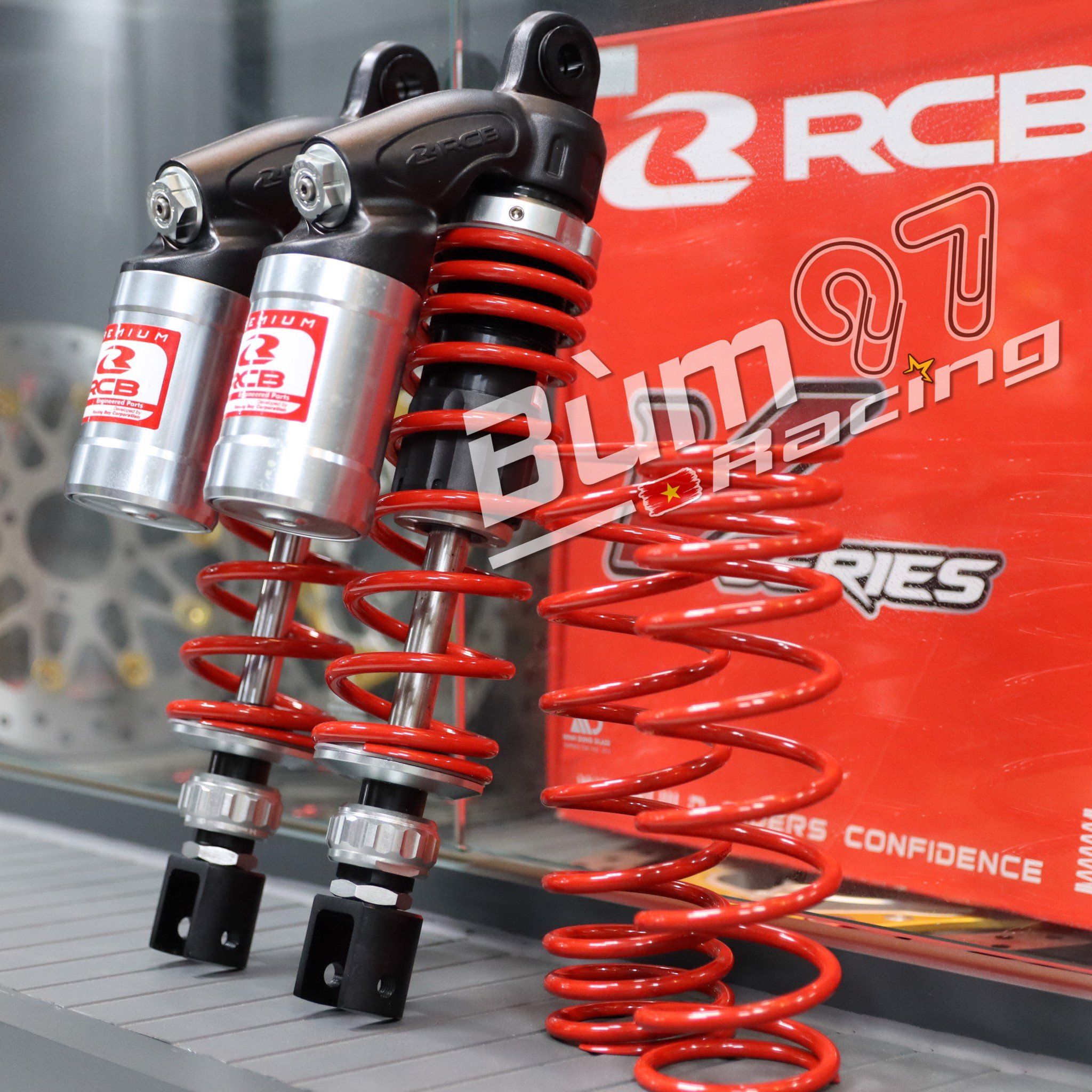 Phuộc RCB VD 320mm Đỏ AIR BALDE SH Ý PCS TĂNG CHỈNH BÌNH DẦU TĂNG CHỈN ...