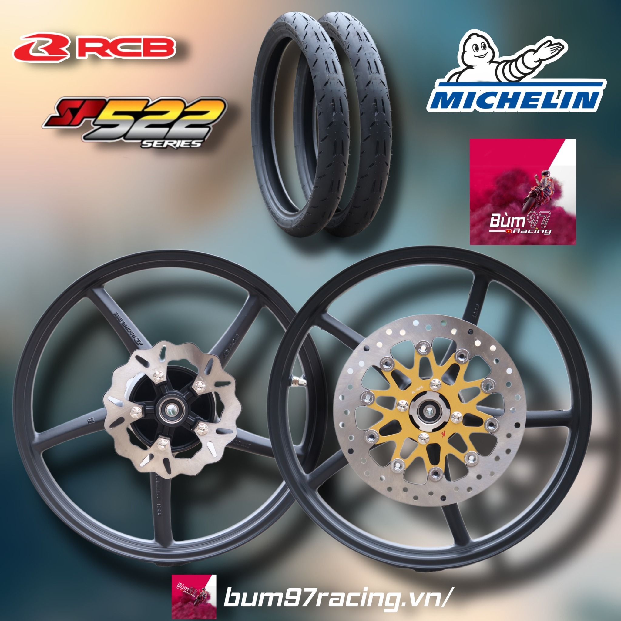 Set Mâm ESR 1.6-1.6 Cho EXCITER 150/155 | Vỏ Micherlin Moto GP 2 60/70 ...