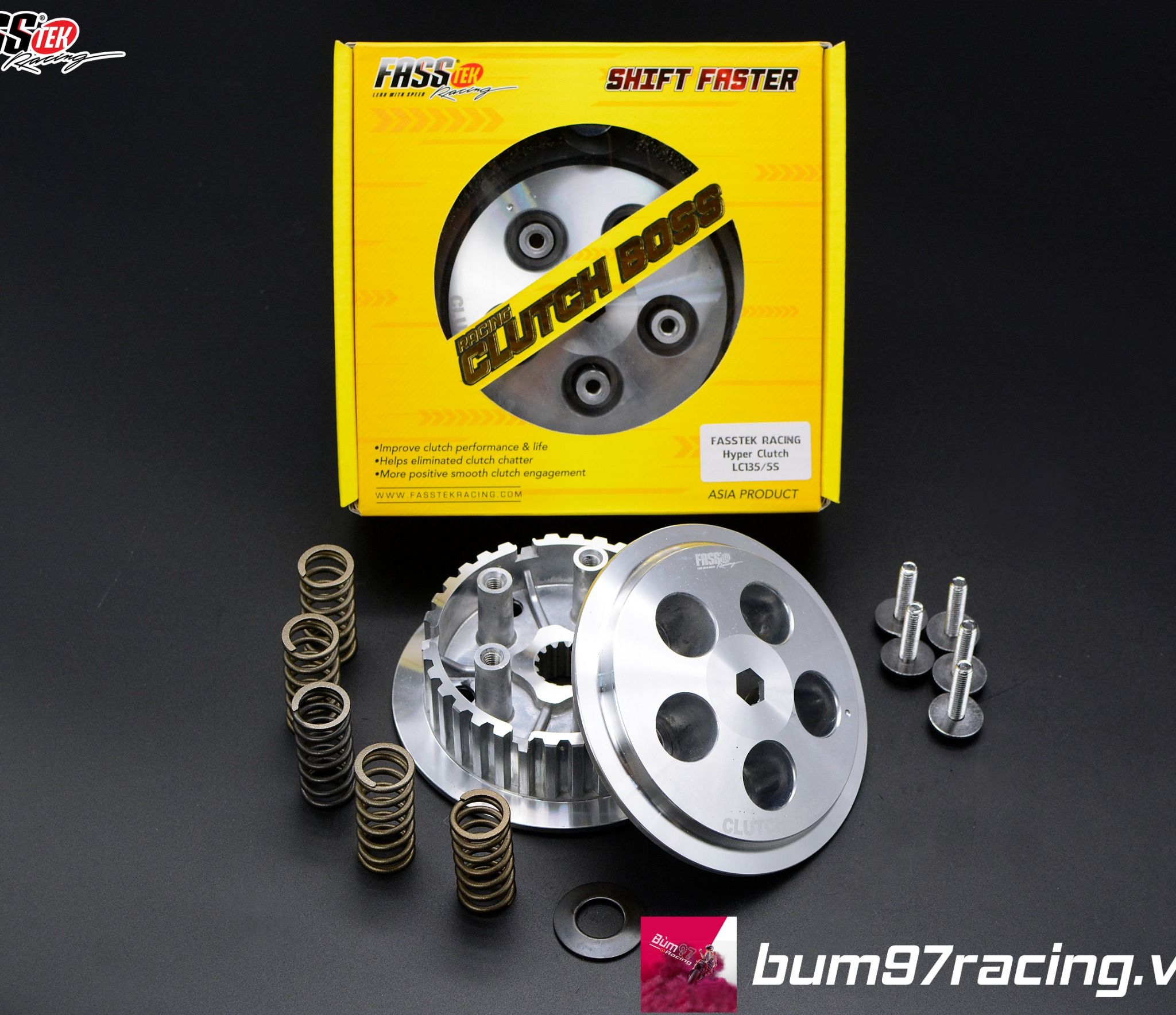 NỒI FASSTEK RACING CLUTCH BOSS 5 LÒ XO CHO EXCITER 150 – Bùm 97 Racing ...