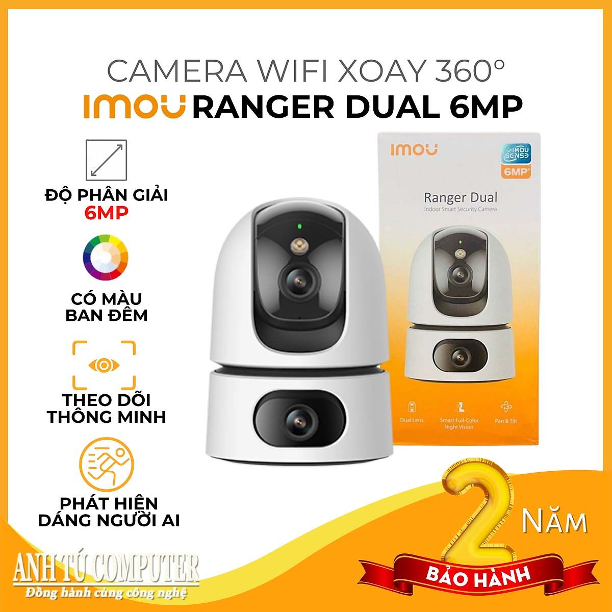 Camera Wifi iMOU Ranger Dual 6MP IPC-S2XP-6M0WED 2 mắt – ANH TÚ COMPUTER