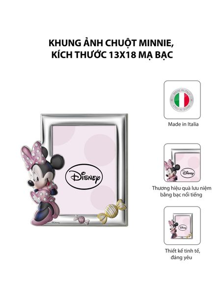 Khung ảnh chuột Minnie,kích thước 13x18 mạ bạc hiệu VALENTI - D2354LRA