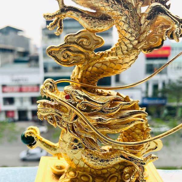 Tượng Rồng Vàng Kim Long Đại Cát – CTY QUÀ TẶNG MẠ VÀNG 24K