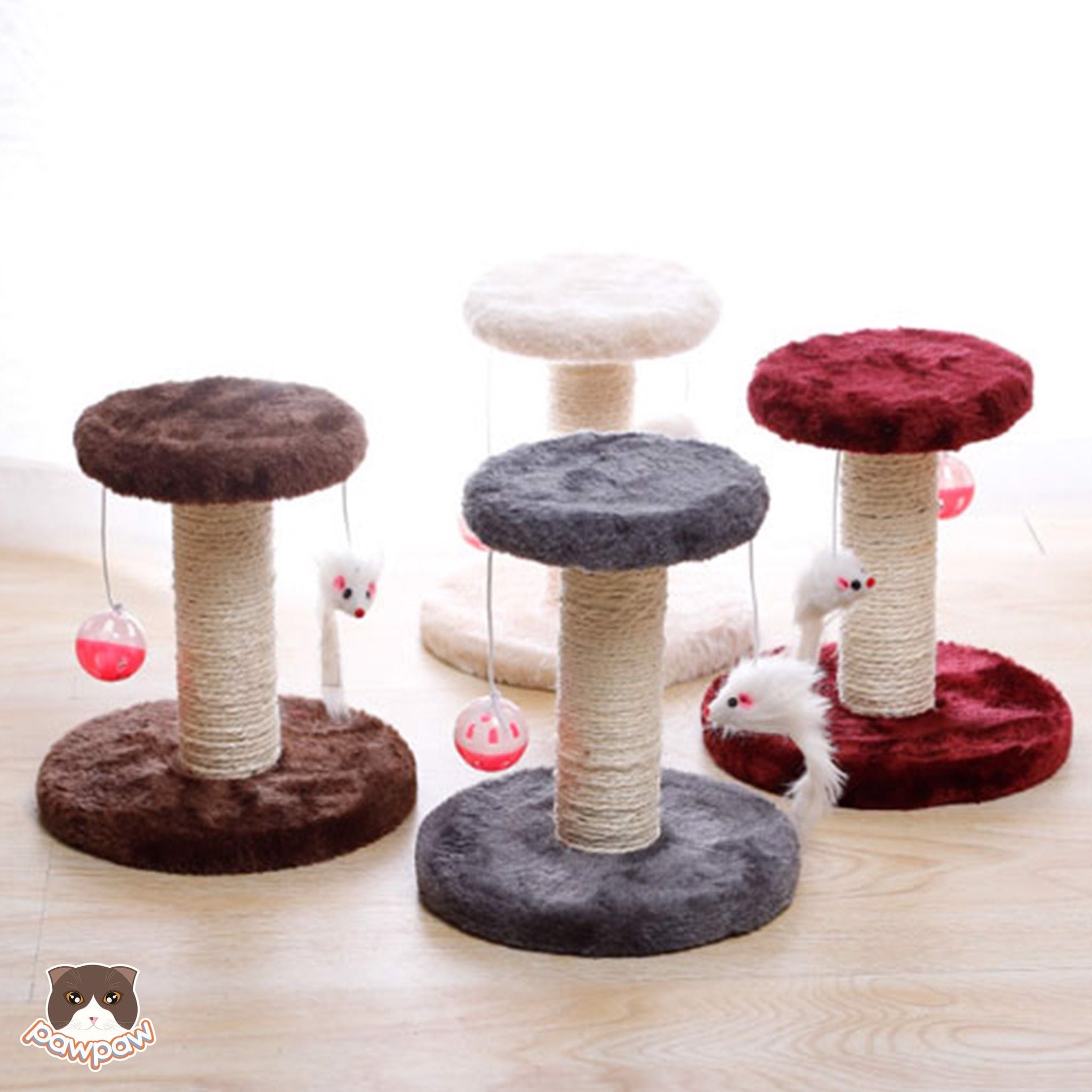 Cat tree nhỏ tròn 1 tầng – PawPaw Petshop