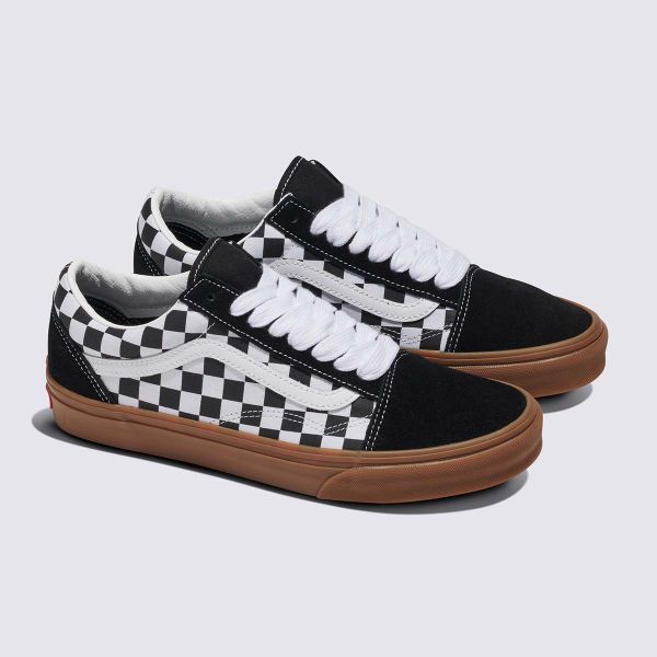 Giày Vans Old Skool Fat Lace Checker Black