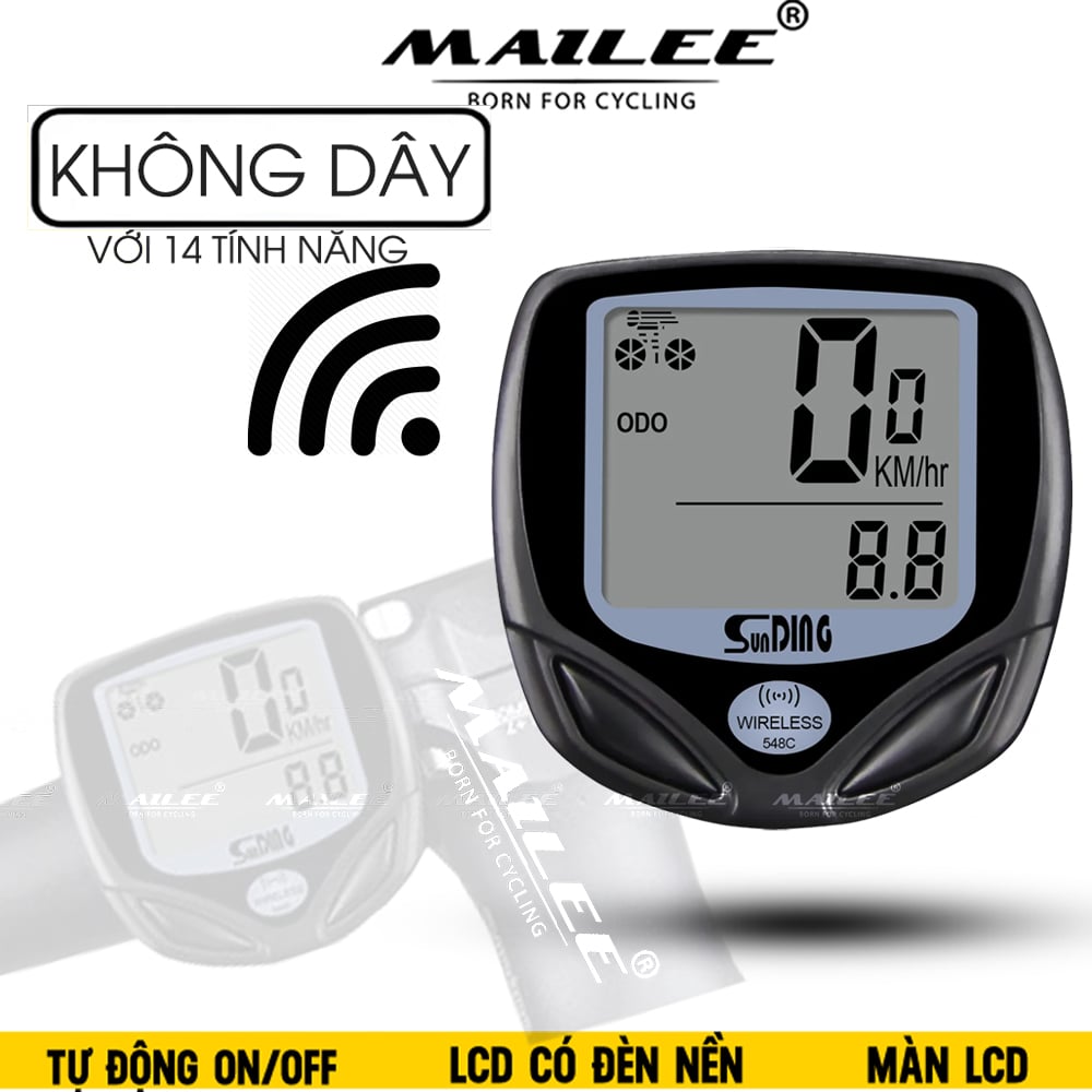 Đồng hồ đo đạp xe đạp không dây SD-548C Chống nước Cảm biến nam châm – Mai lee