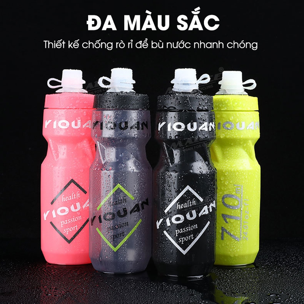 Bình nước xe đạp siêu nhẹ YQ-710 dung tích 710ml, chất liệu nhựa PP – Mai lee