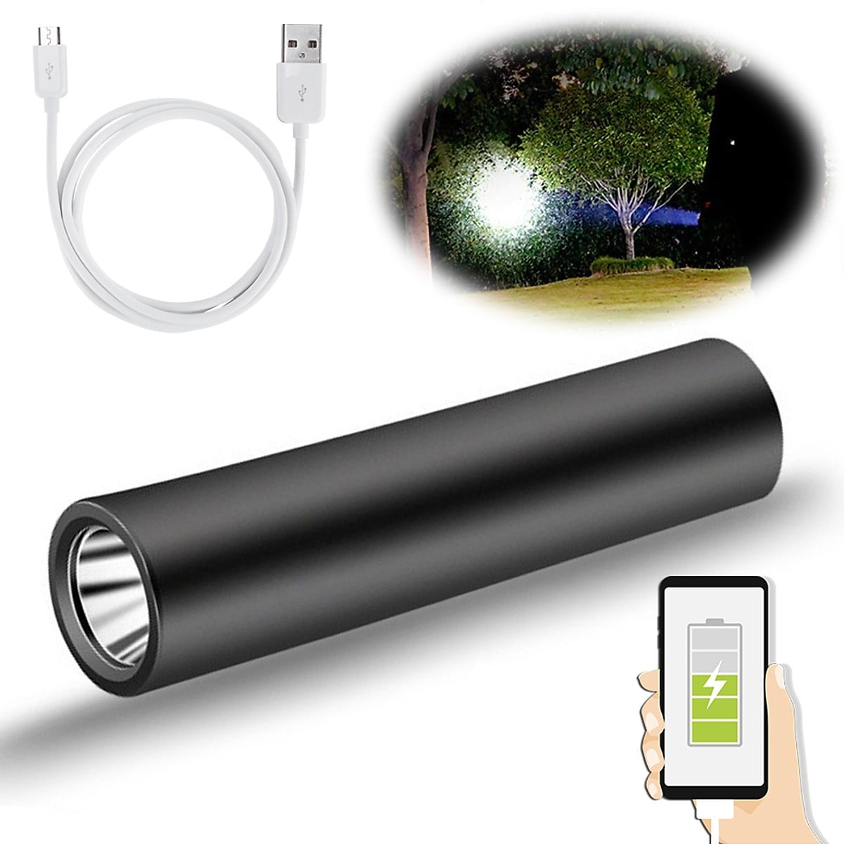 Đèn Pin Led Siêu Sáng Mini Có Sạc USB Có Hỗ Trợ Sạc Cho Điện Thoại ...