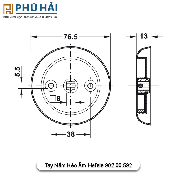 Tay Nắm Kéo Âm Hafele 902.00.592 – Phân Phối Vật Tư Phụ Kiện Phú Hải