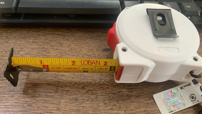 Thước kéo 2 mặt có lỗ ban 7.5 TRẮNG viền Cam_K7061/K2725_ (12/96 ...