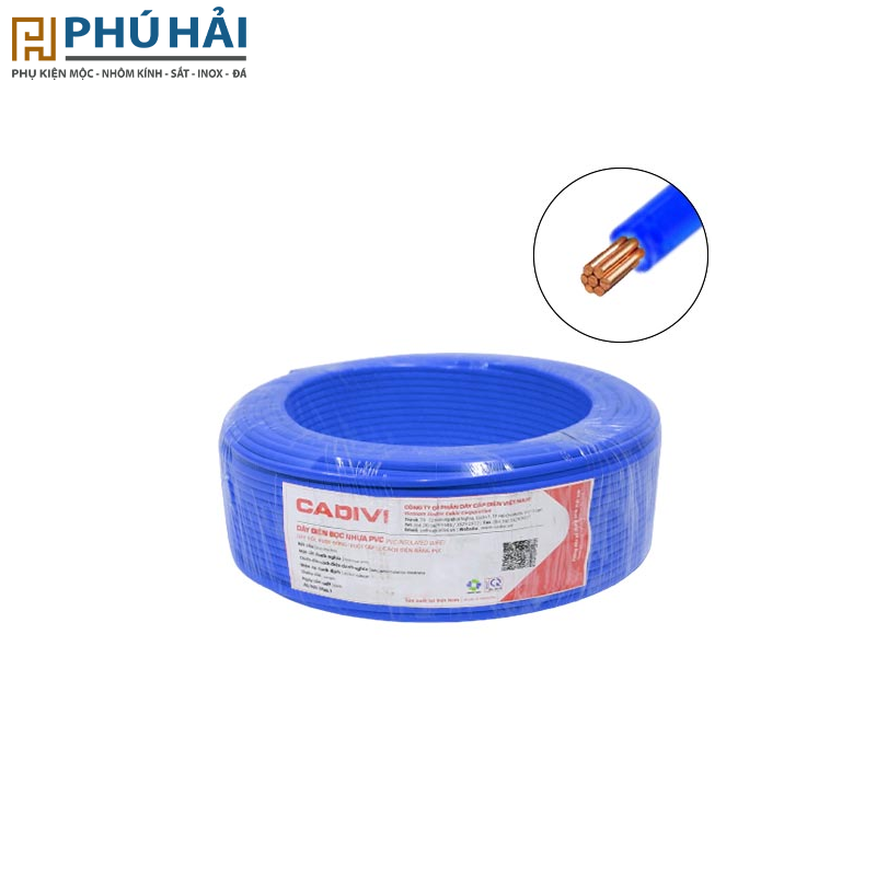 Dây Đơn Cadivi CV-1.5 1.5mm (100m/cuộn) – Phân Phối Vật Tư Phụ Kiện Phú Hải