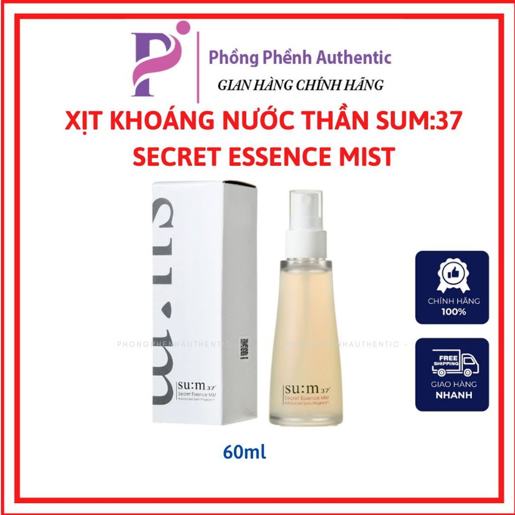 XỊT KHOÁNG SU:M 37 SECRET ESSENCE MIST 60ML FULL BOXXỊT KHOÁNG SU:M 37 ...