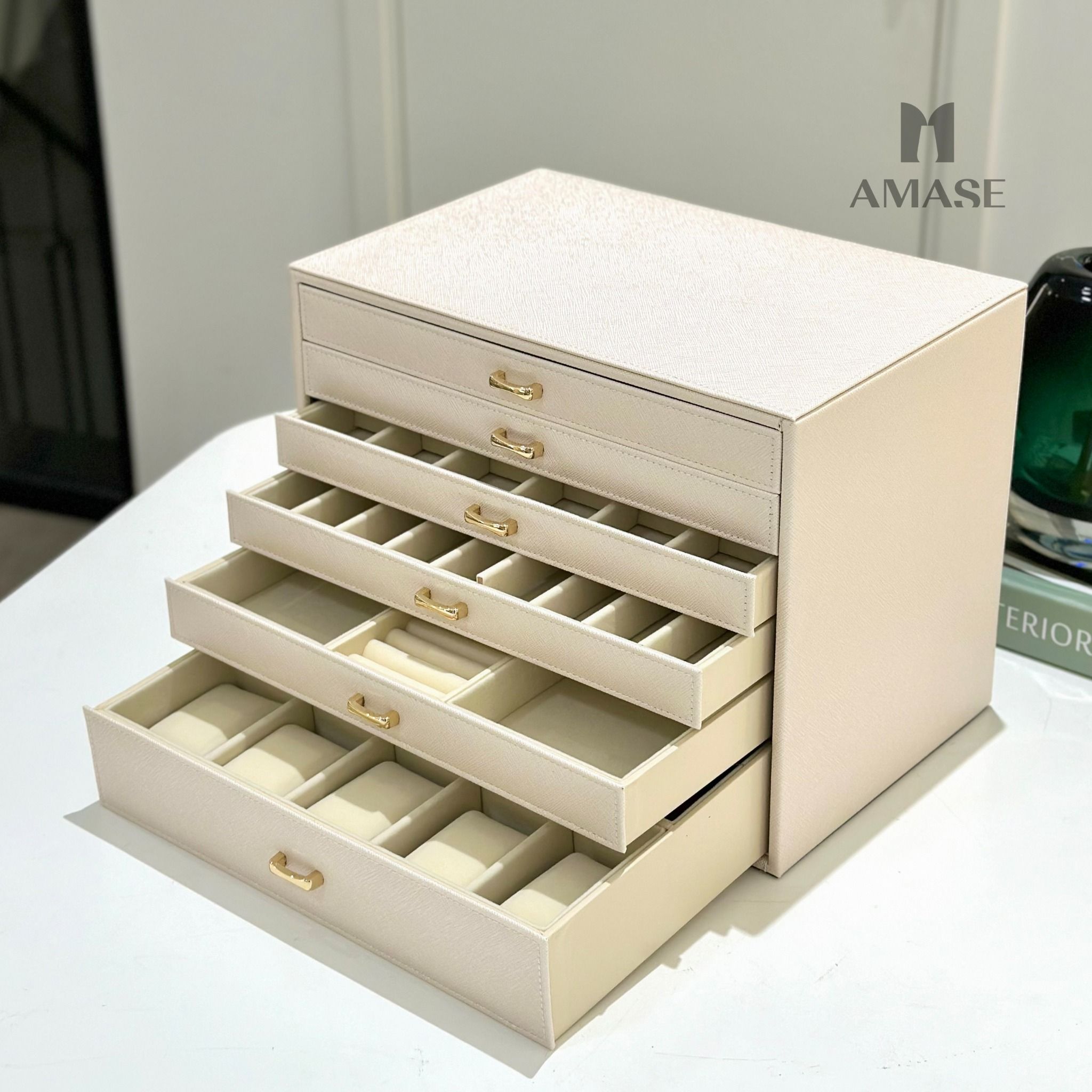 Hộp đựng trang sức lớn - Màu Cream White – AMASE - Modern and Elegant Decor