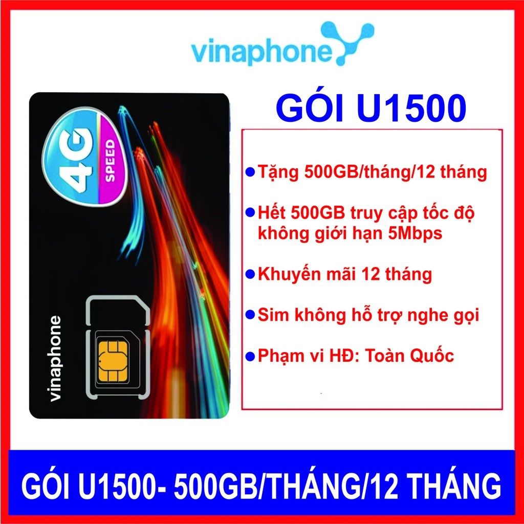 Sim Vinaphone U1500 DATA không giới hạn – Gió Biển