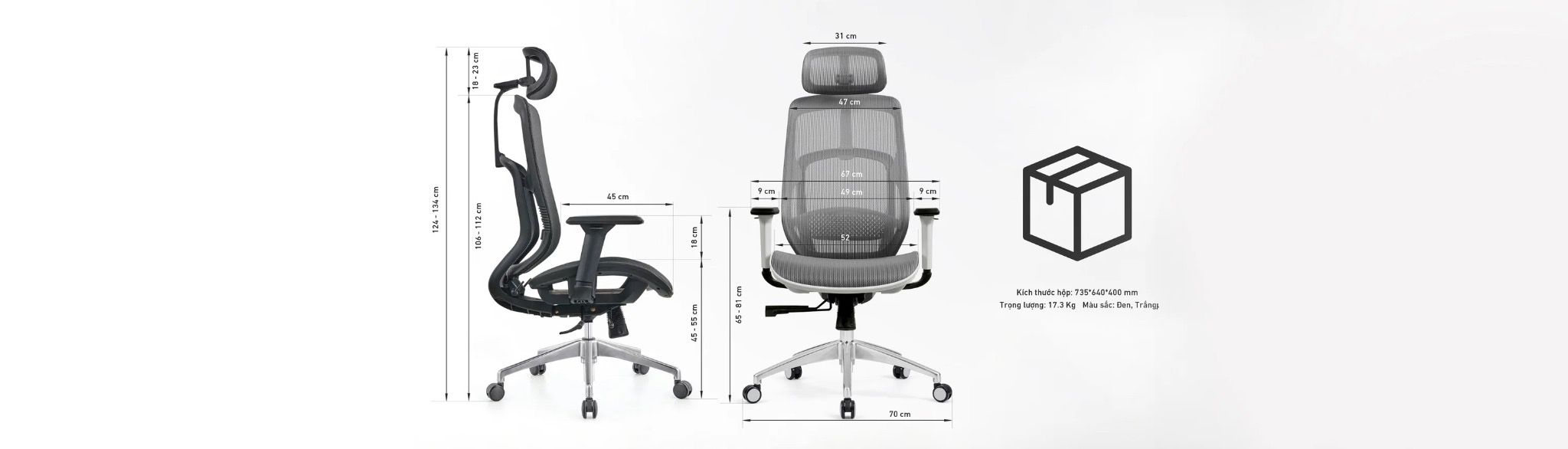 Ghế công thái học HyperWork Airy – Gió Biển