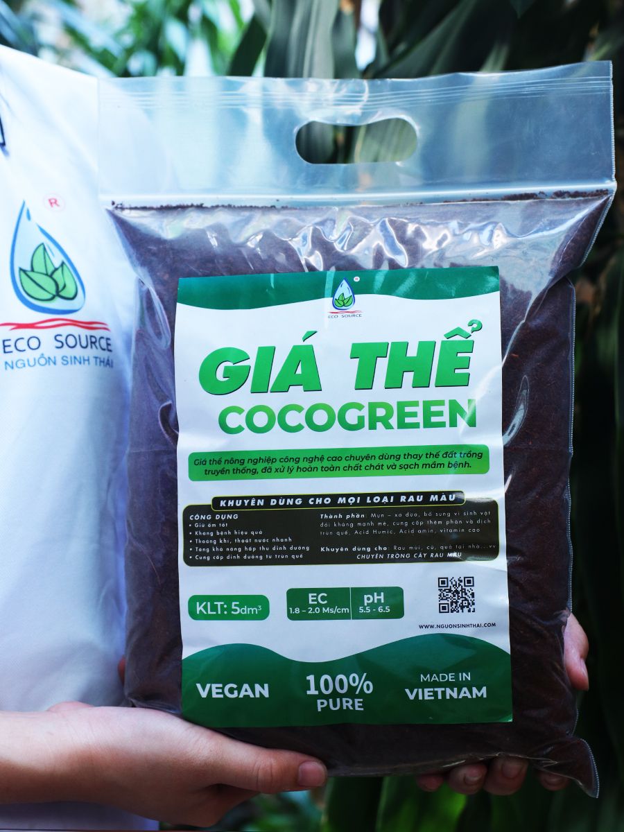 Giá thể CocoGreen - Khuyên dùng cho mọi loại rau màu - Nguồn Sinh Thái