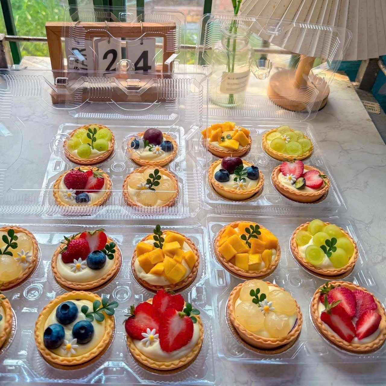 50 Hộp Nhựa Đựng 2 - 4 Bánh Tart Trứng, Bánh Tart Trái Cây, Bánh Ngọt ...
