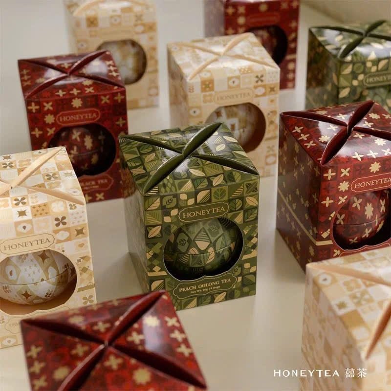 HỘP TRÀ HONEY TEA BA MÀU BA VỊ ĐỎ/KEM/VÀNG/XANH – BakeNabi