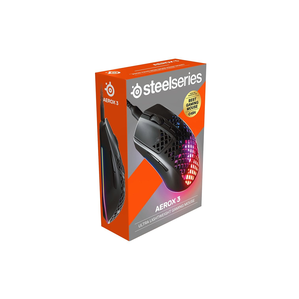 SteelSeries AEROX 3 Wired Ultra Lightweight Super-Fast Mouse with Aqu ...
