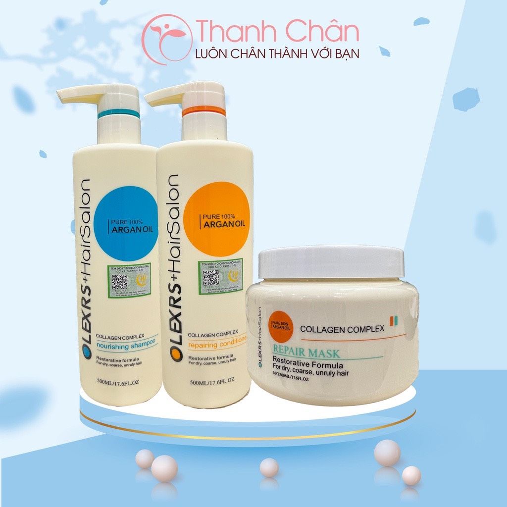 Dầu gội, xả, ủ tóc Olexrs Hair Salon 500ml phục hồi tóc Thanh Chân ...