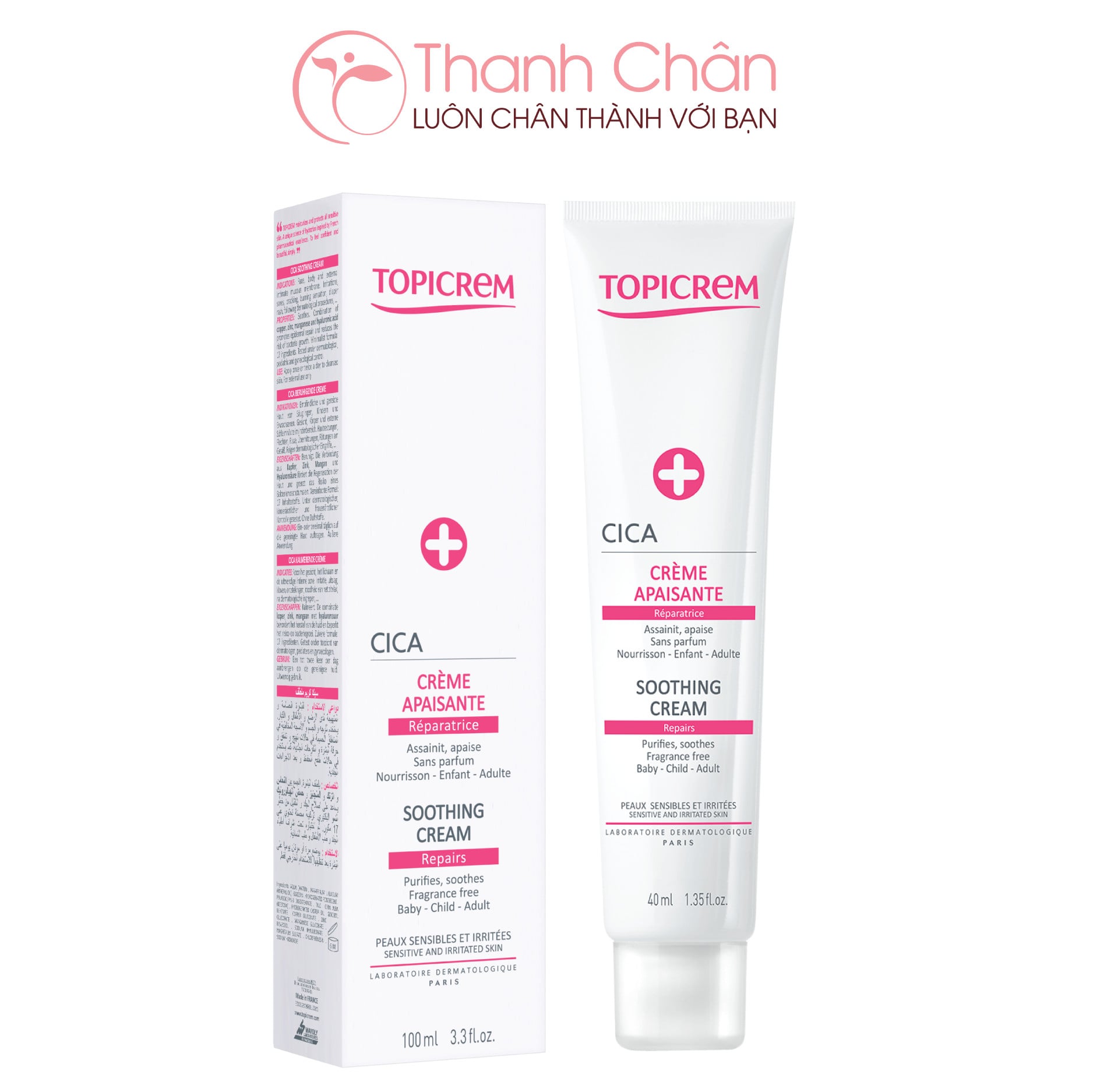 Kem dưỡng phục hồi và làm êm dịu da - TOPICREM Cica Soothing Cream 40m ...