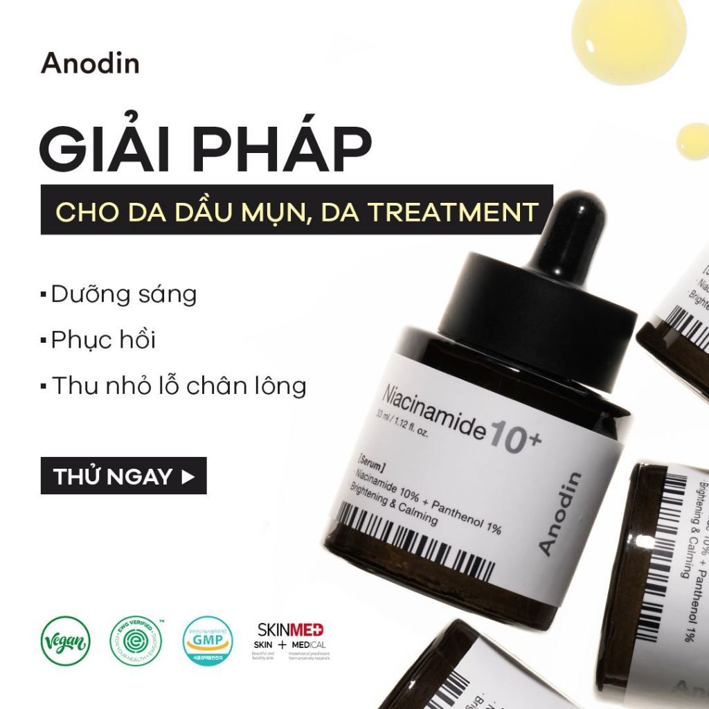 Tinh chất dưỡng trắng, mờ thâm Anodin Niacinamide 10 Plus 33ml Thanh ...