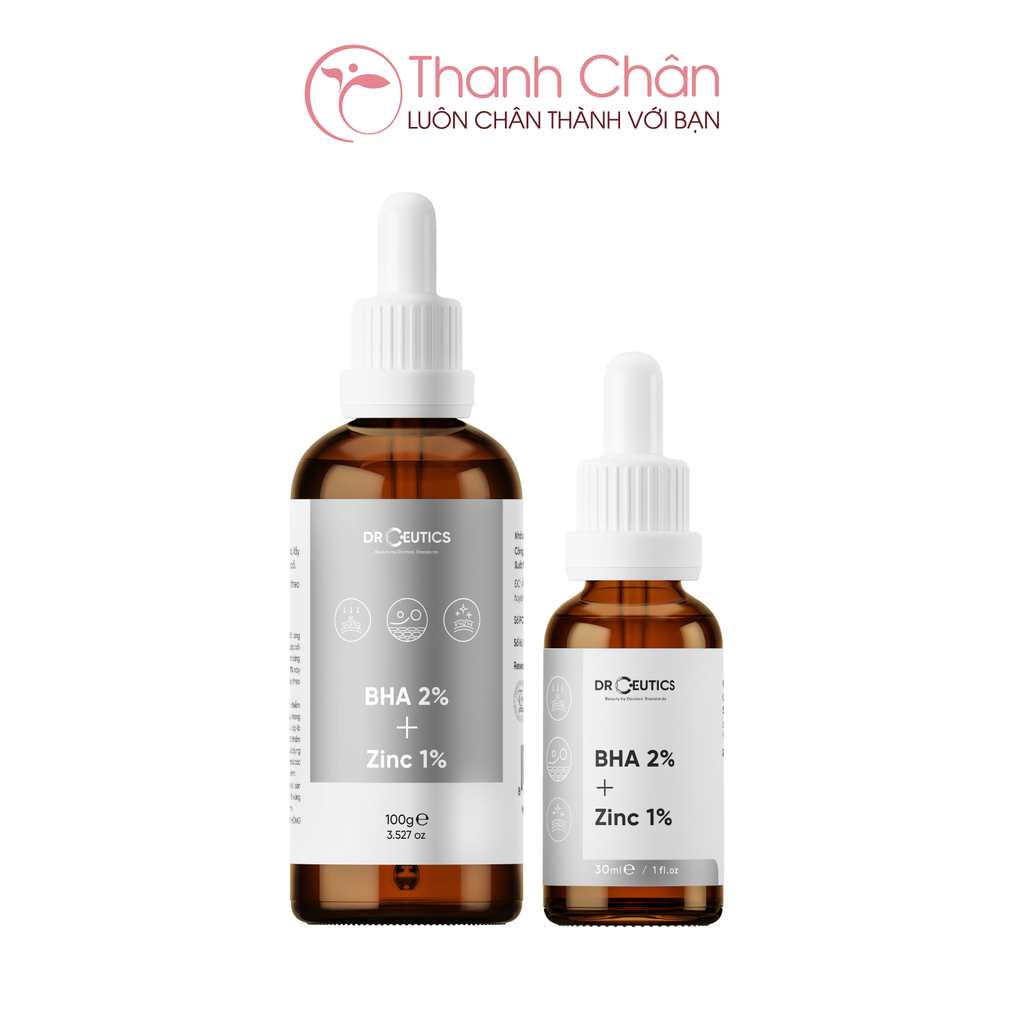 Serum DrCeutics BHA 2% + ZinC 1% 30ml, Giảm Mụn Thanh Chân Cosmetics cửa hàng mỹ phẩm chính hãng