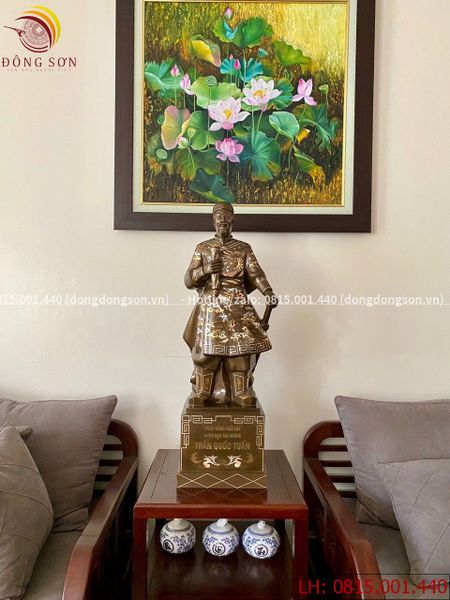 Tượng Trần Hưng Đạo Khảm Tam Khí | Tượng Trần Quốc Tuấn cao 70 cm ...