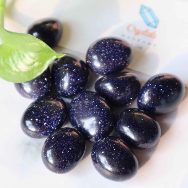 Blue sandstone tumbled stone | Đá blue sandstone – Crystals Macrame