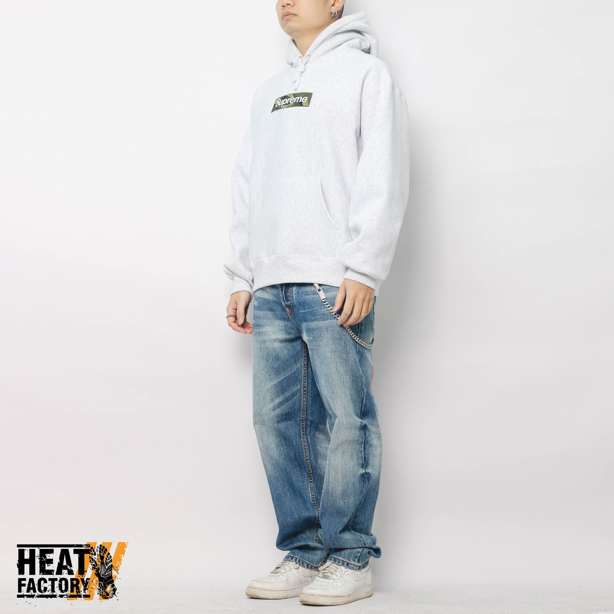 Hoodie Supreme Box Logo FW23 (Grey) – Heat Factory