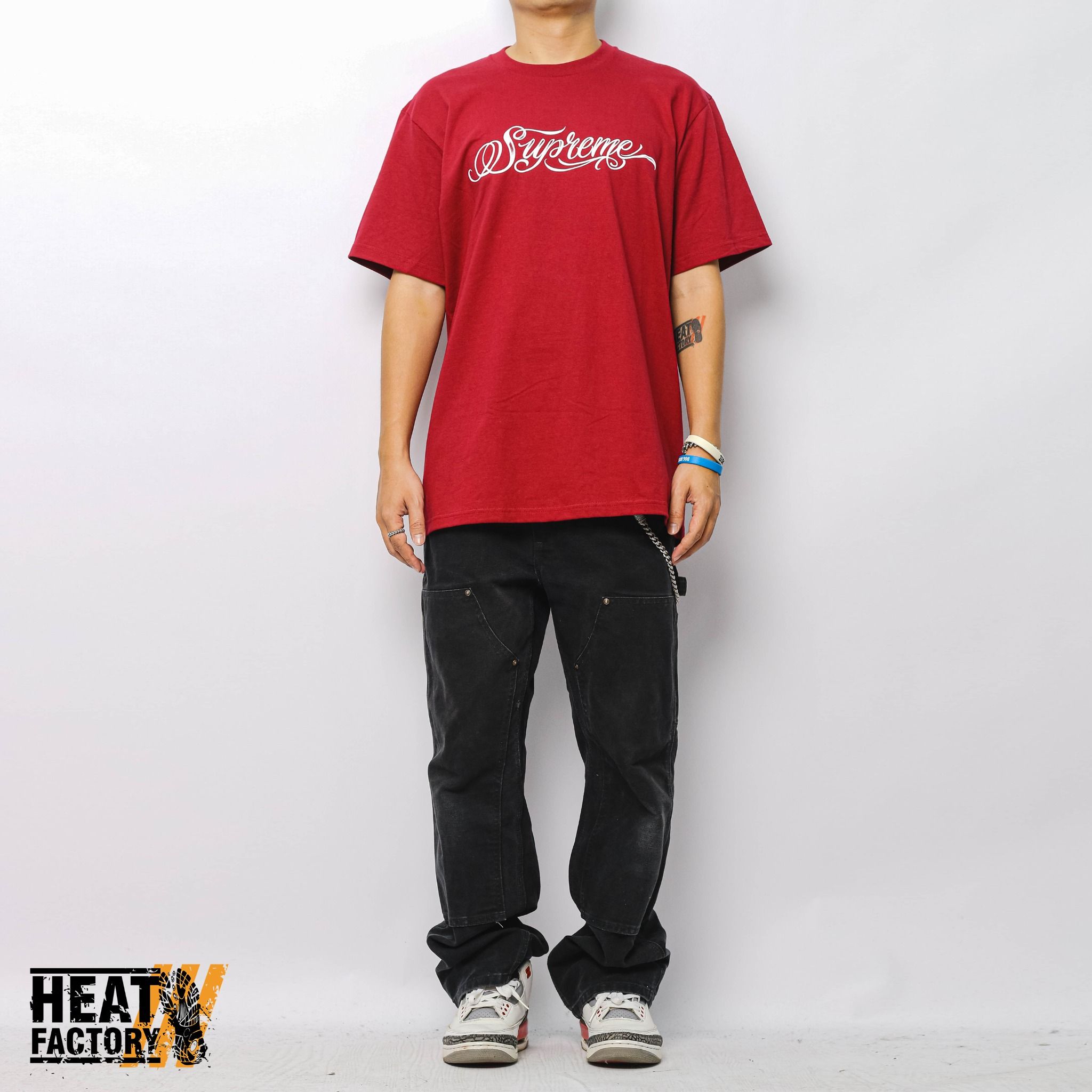 Supreme Tee Script (Cardinal) – Heat Factory