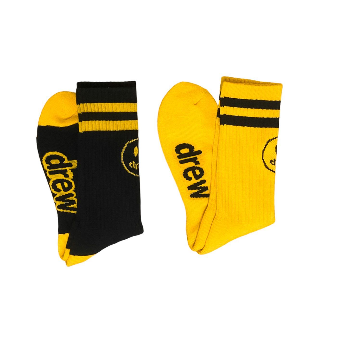 Pack Socks Drew House Mascot Stripe (Black/Golden Yellow) – Heat Factory