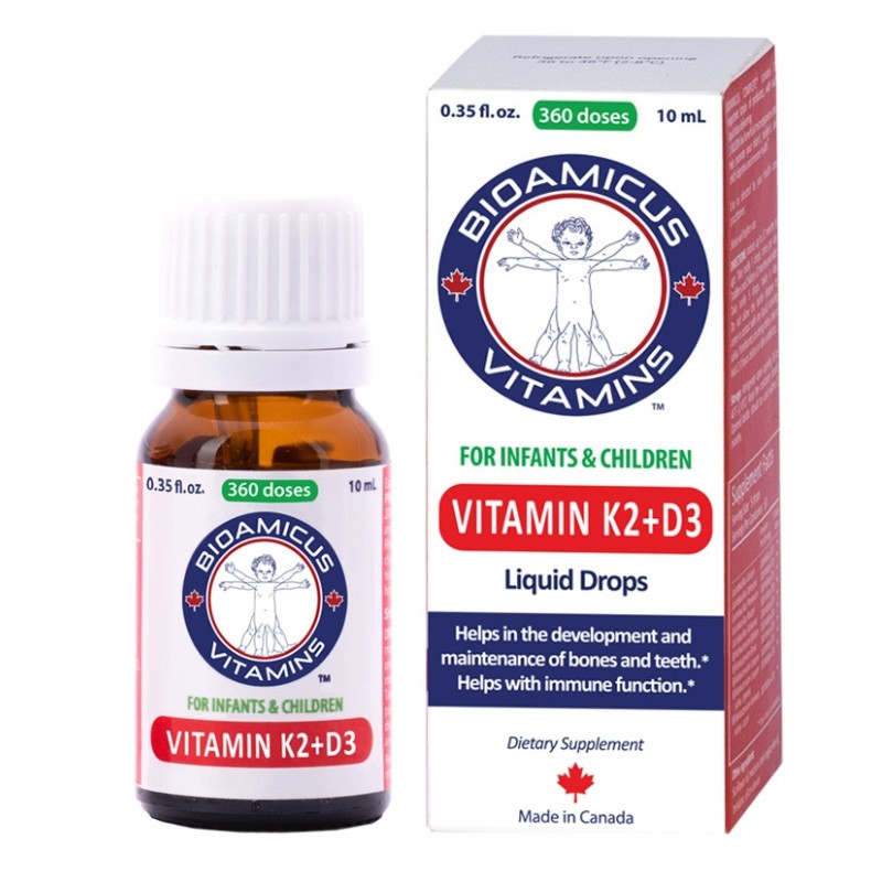 BioAmicus Vitamin K2+D3 10ml cho bé tăng hấp thu canxi, phát triển chi ...