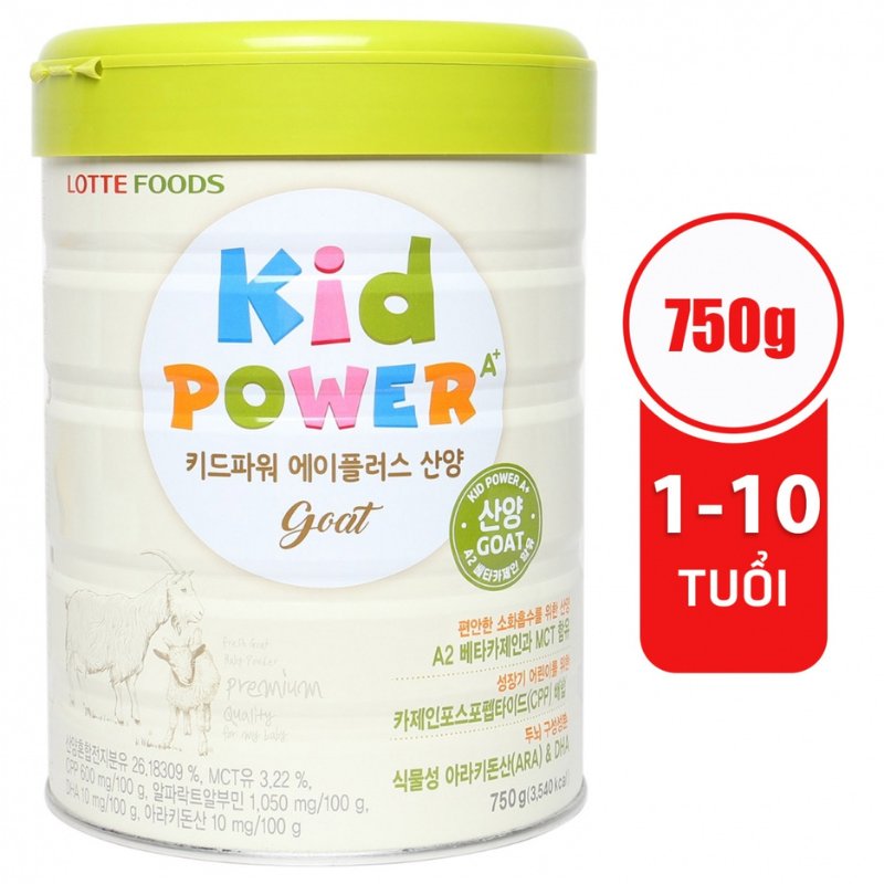 Sữa dê Kid Power A+ Goat Hàn Quốc 750g (cho trẻ 1-10 tuổi) – Hebemart.vn