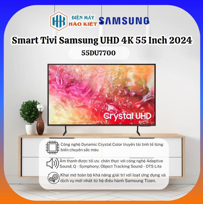 55DU7700 - Smart Tivi Samsung UHD 4K 55 INCH 2024 – Điện Máy Hào Kiệt