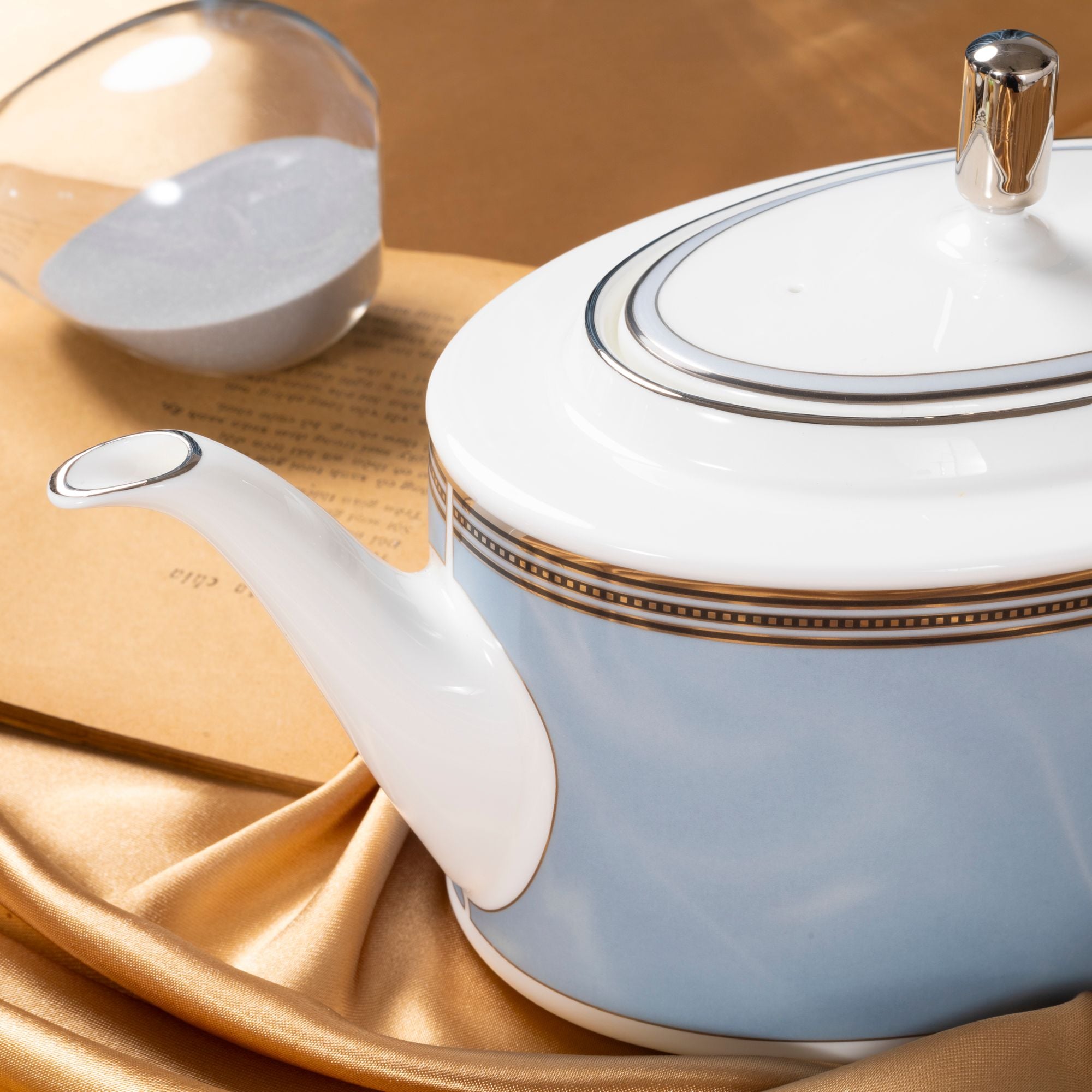 Bộ ấm chén uống trà (ấm 1.250ml, chén 245ml) 15 món | Bogart Platinum – Noritake Vietnam