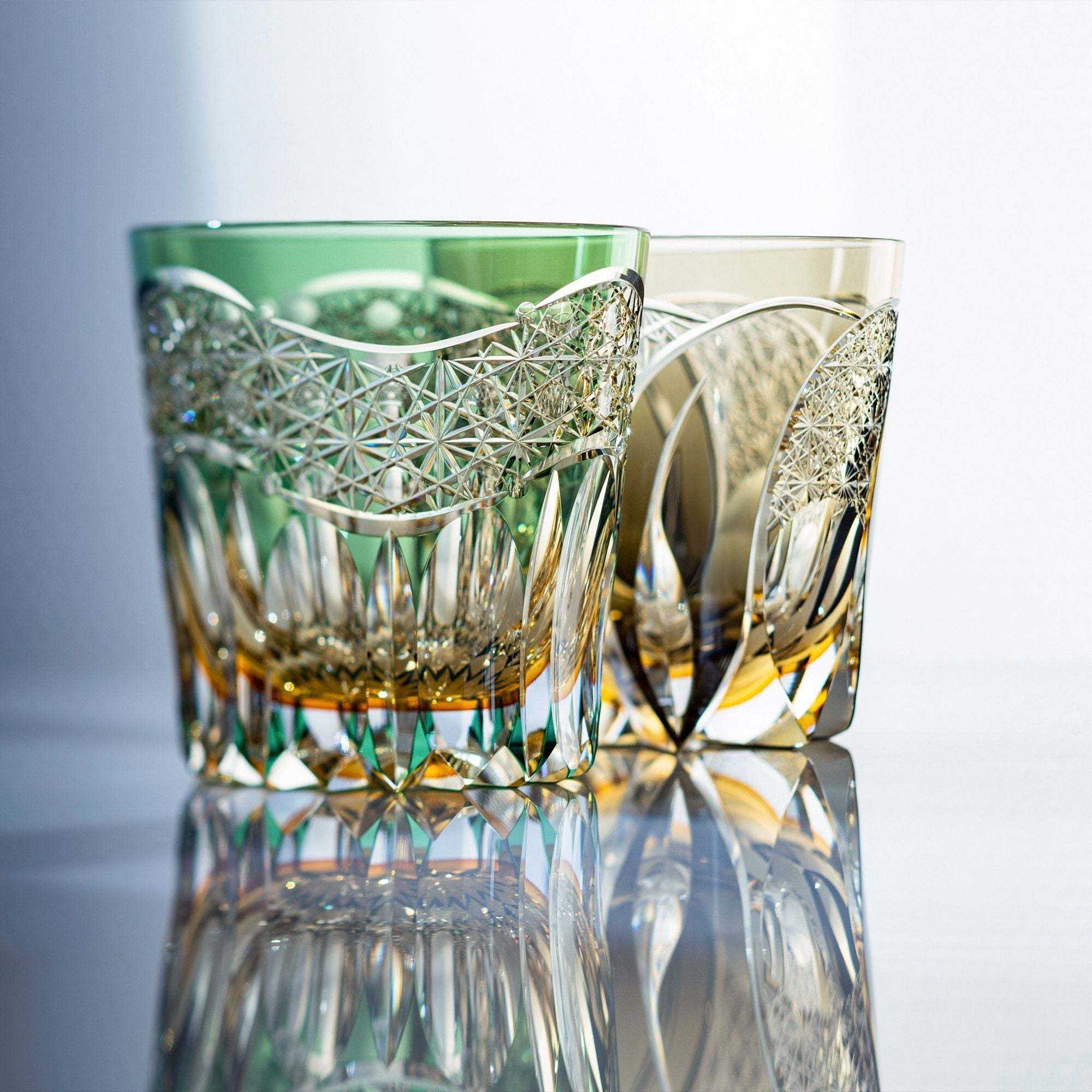 Ly pha lê Edo Kiriko "Gyoukou" 320ml xanh lá | Kagami T755 - 2971-WUG – Noritake Vietnam