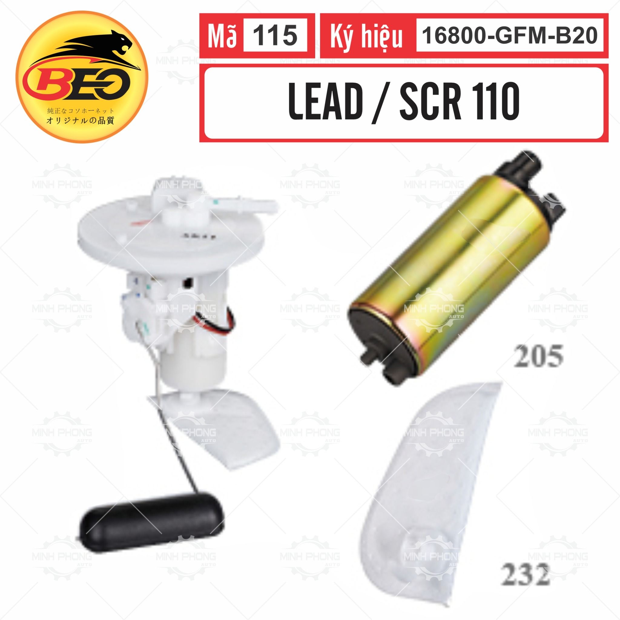 Bộ bơm xăng Beo LEAD & SCR - 115 - Minh Phong Auto