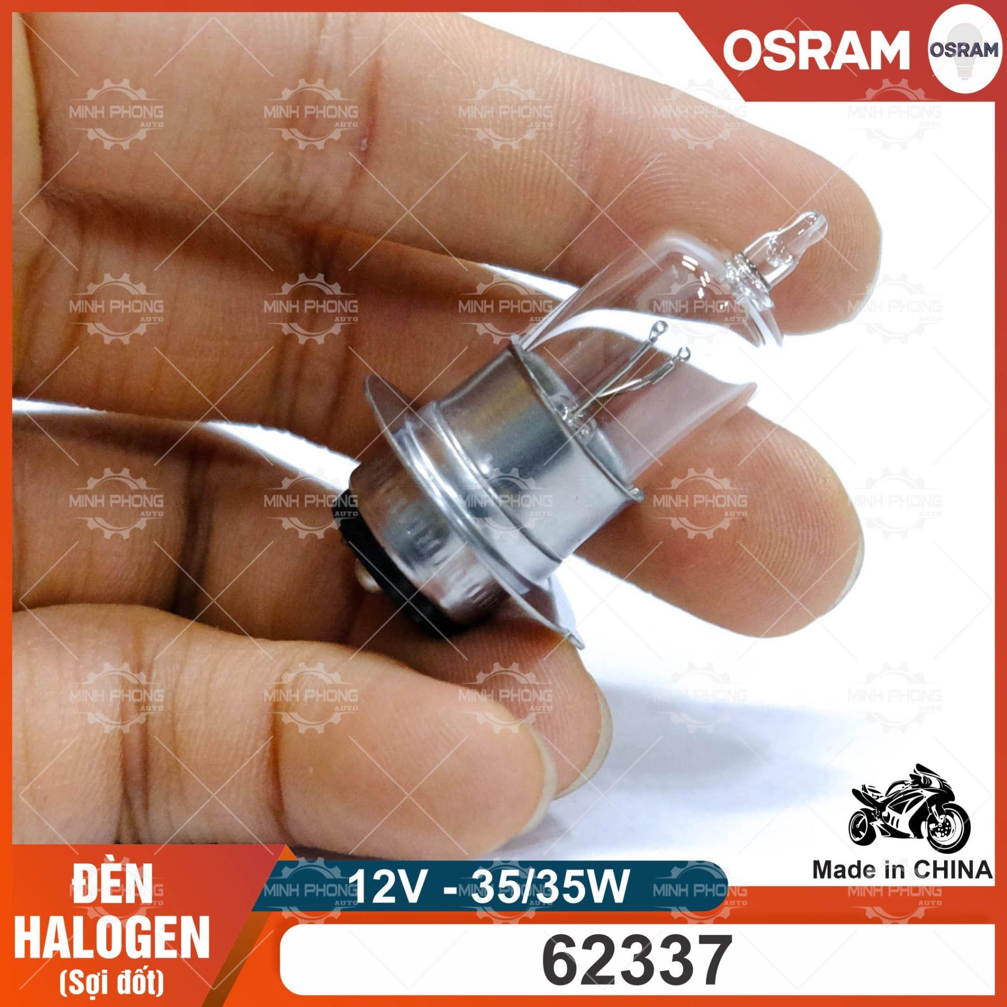 Đèn PHA HALOGEN xe máy OSRAM Mã 62337RV (35W/35W - 12V) (Hộp 10 Cái ...