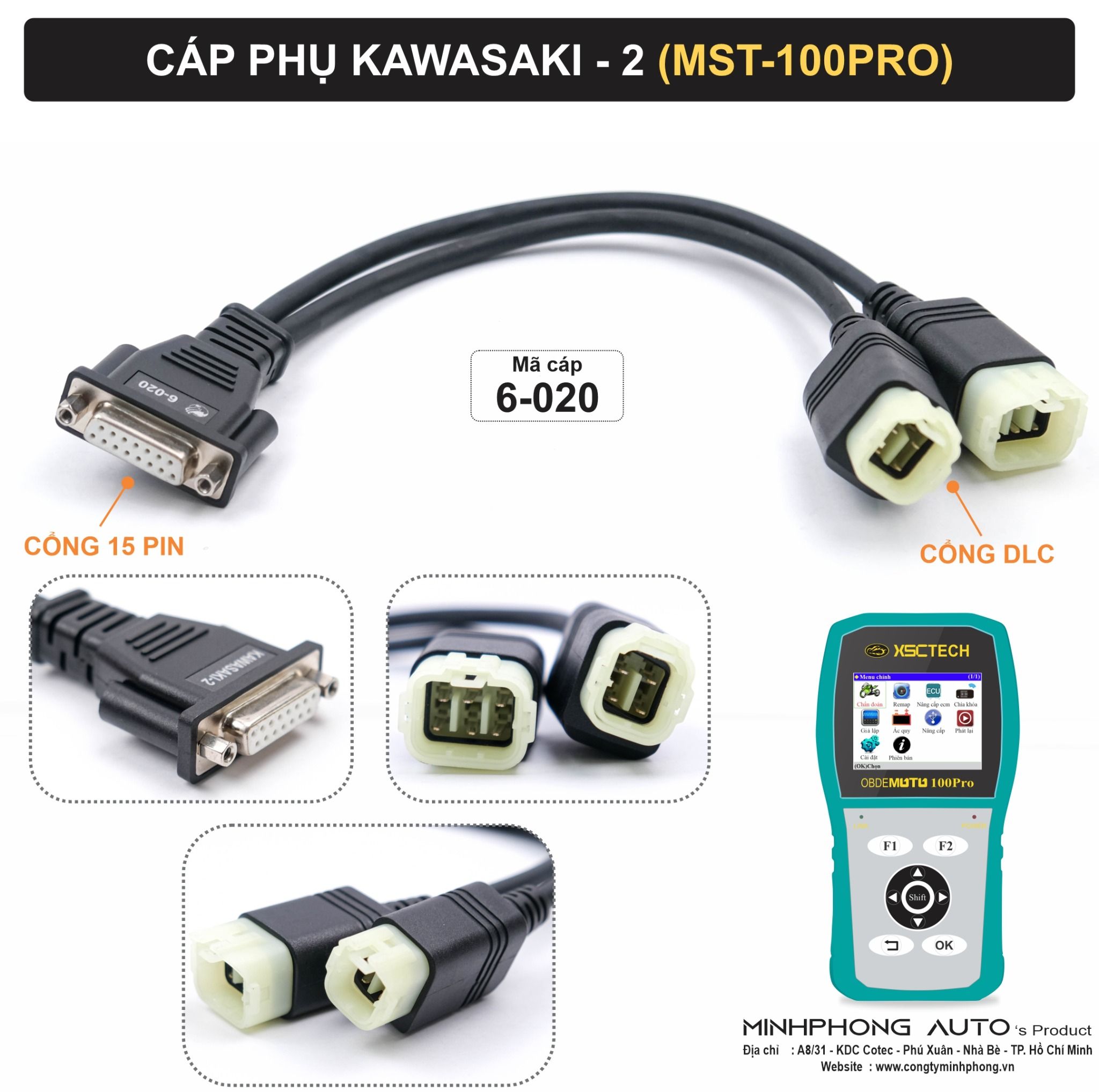 Cáp kết nối máy MST-100 PRO / Cáp chính / Cáp Honda - Minh Phong Auto