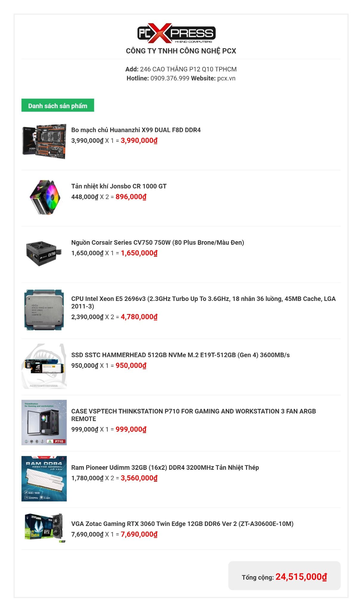 Bộ máy PCX Intel Xeon Dual 36 core - 2696v3 - NVIDIA GeForce RTX 3060 ...