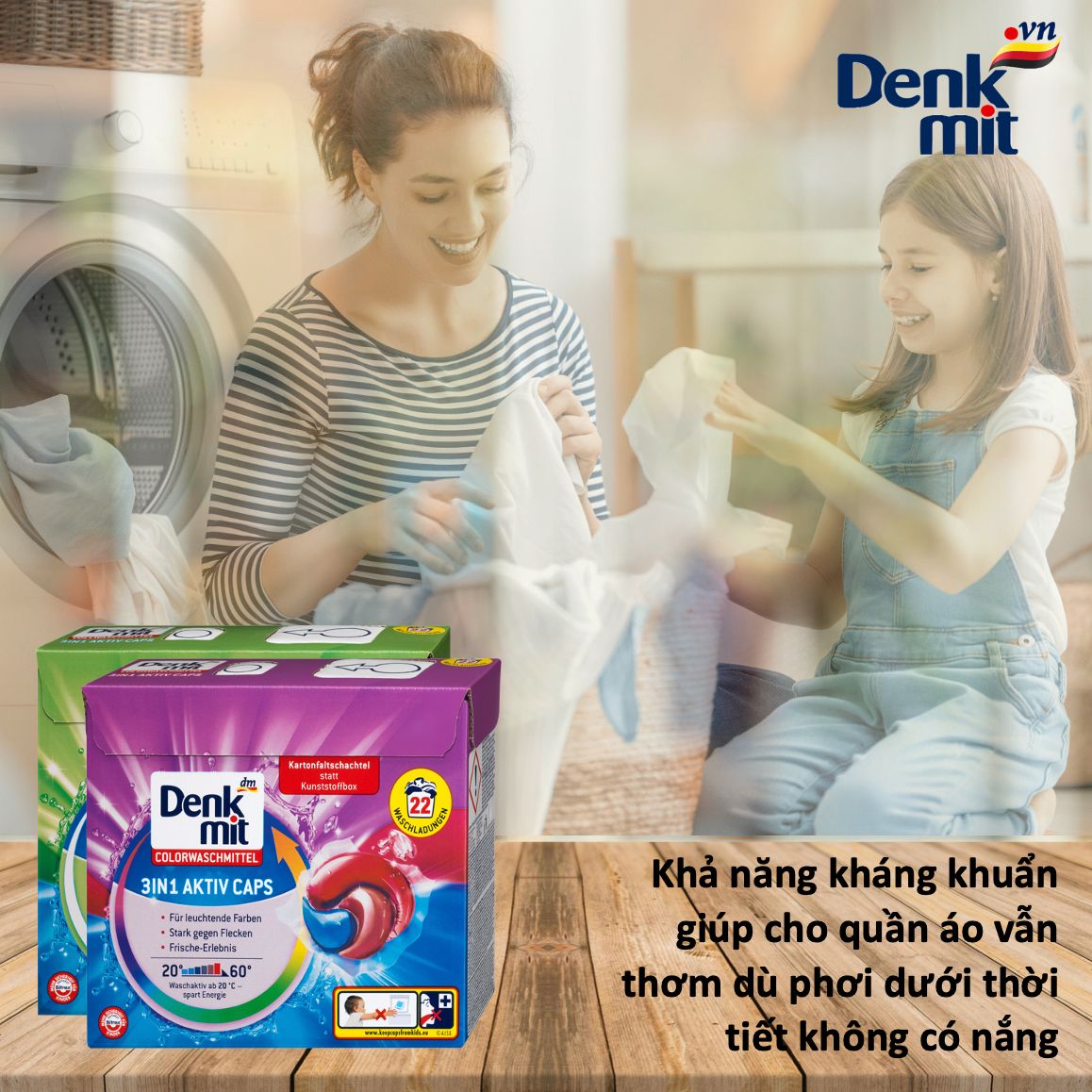 Viên giặt xả quần áo Denkmit 3.1 - Hộp 22 viên – Gia Dụng Châu Âu