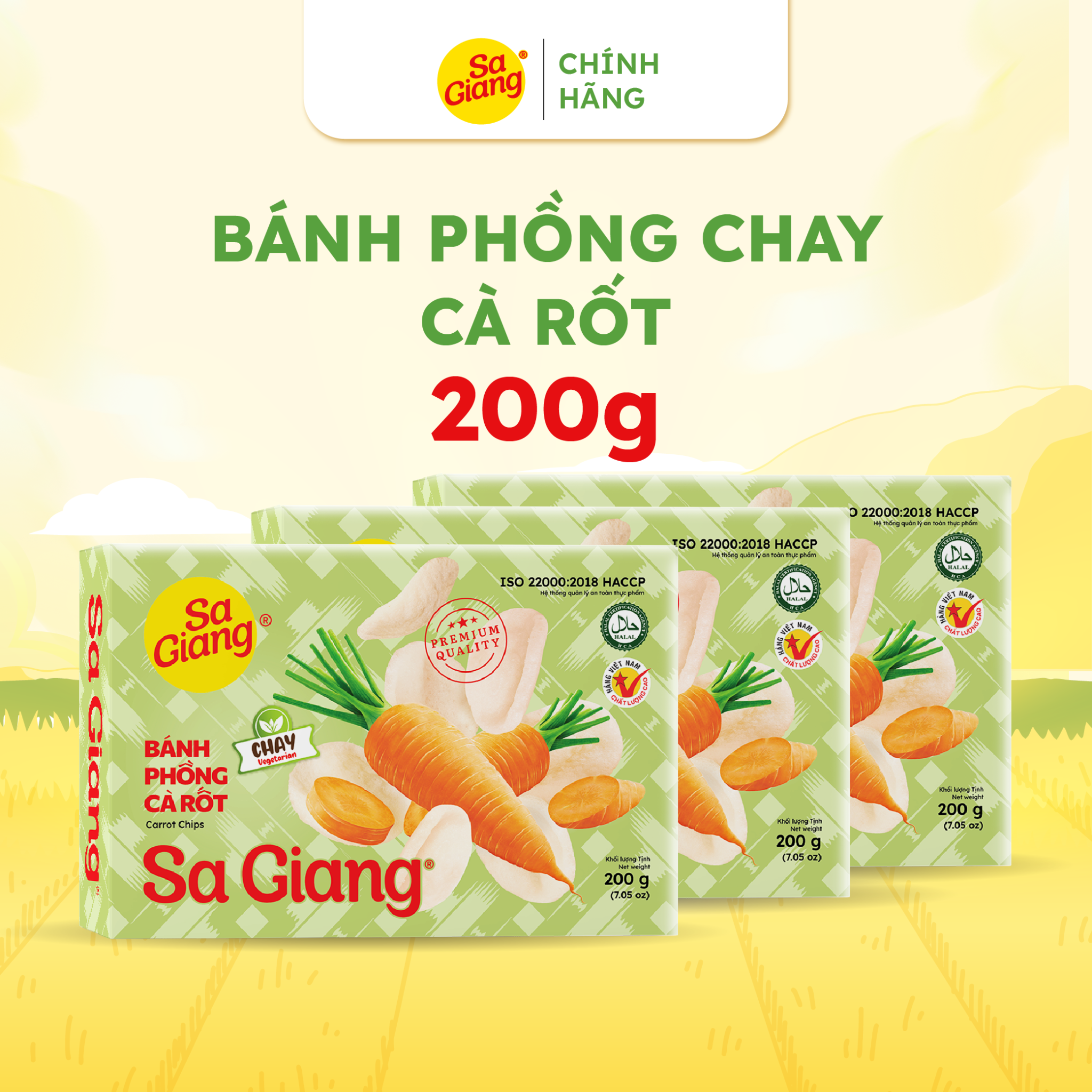 [SA GIANG] - Bánh Phồng Chay Cà Rốt 200g – Sa Giang