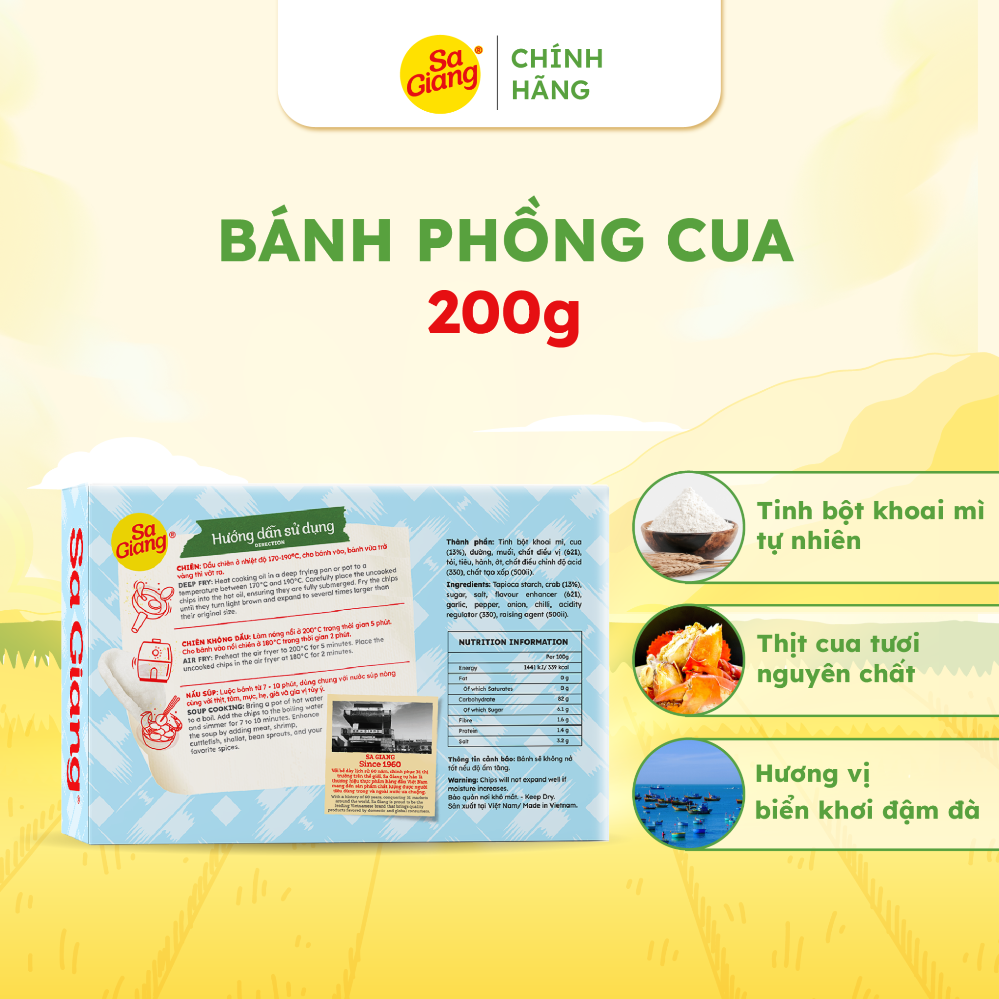 [SA GIANG] - Combo 5 Bánh Phồng CUA Đặc Biệt – Sa Giang