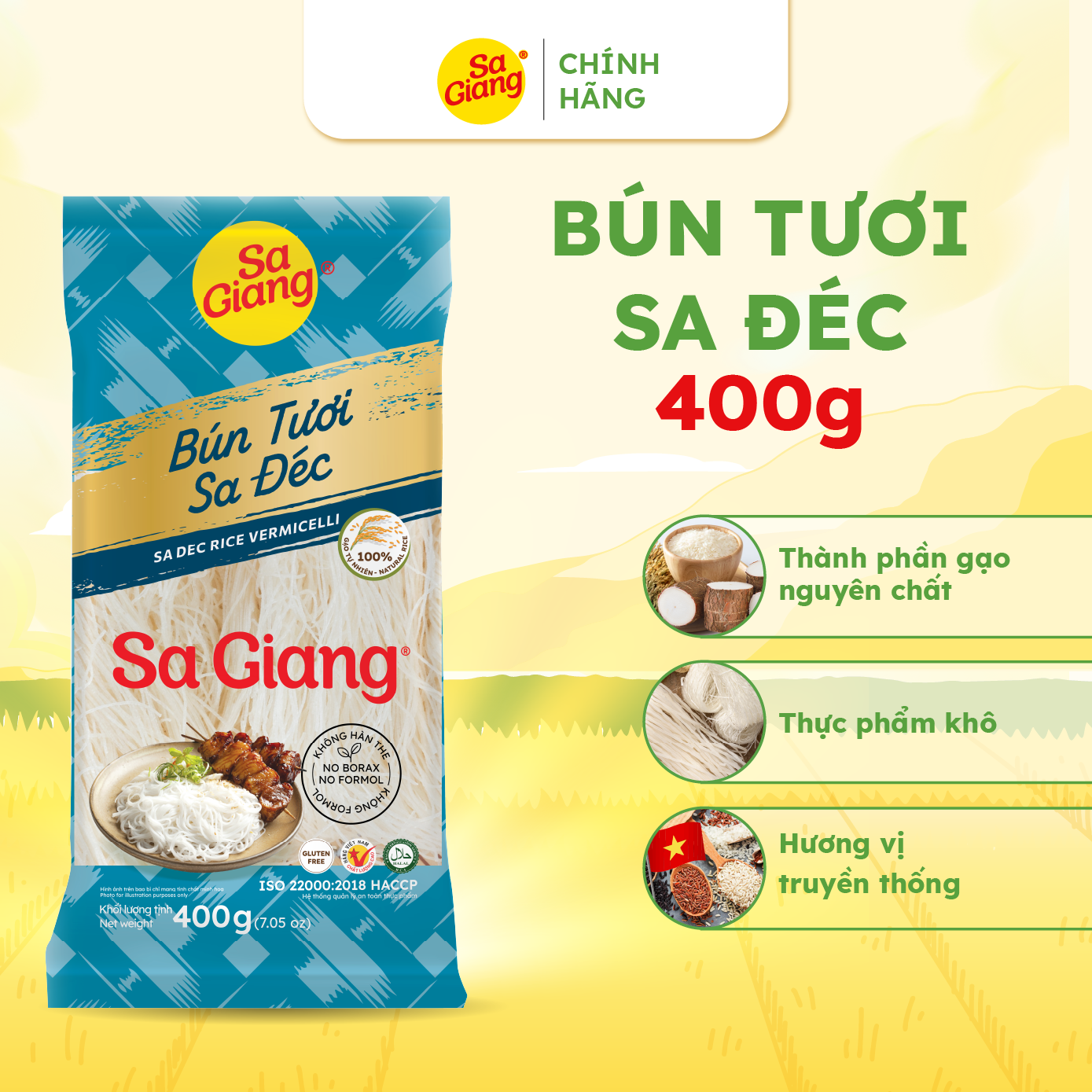 [SA GIANG] - Bún Tươi Sa Đéc 400g – Sa Giang
