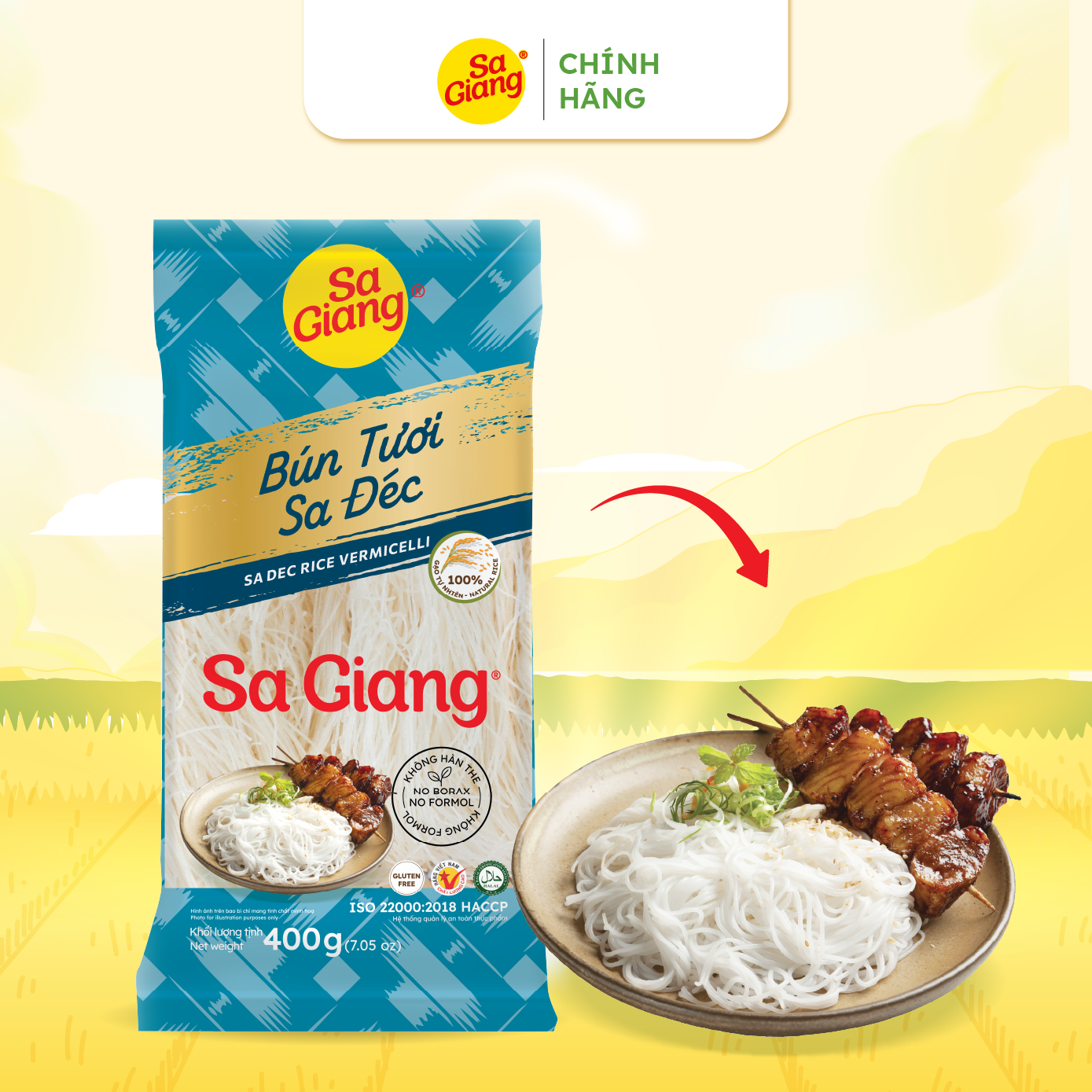 [SA GIANG] - Bún Tươi Sa Đéc 400g – Sa Giang