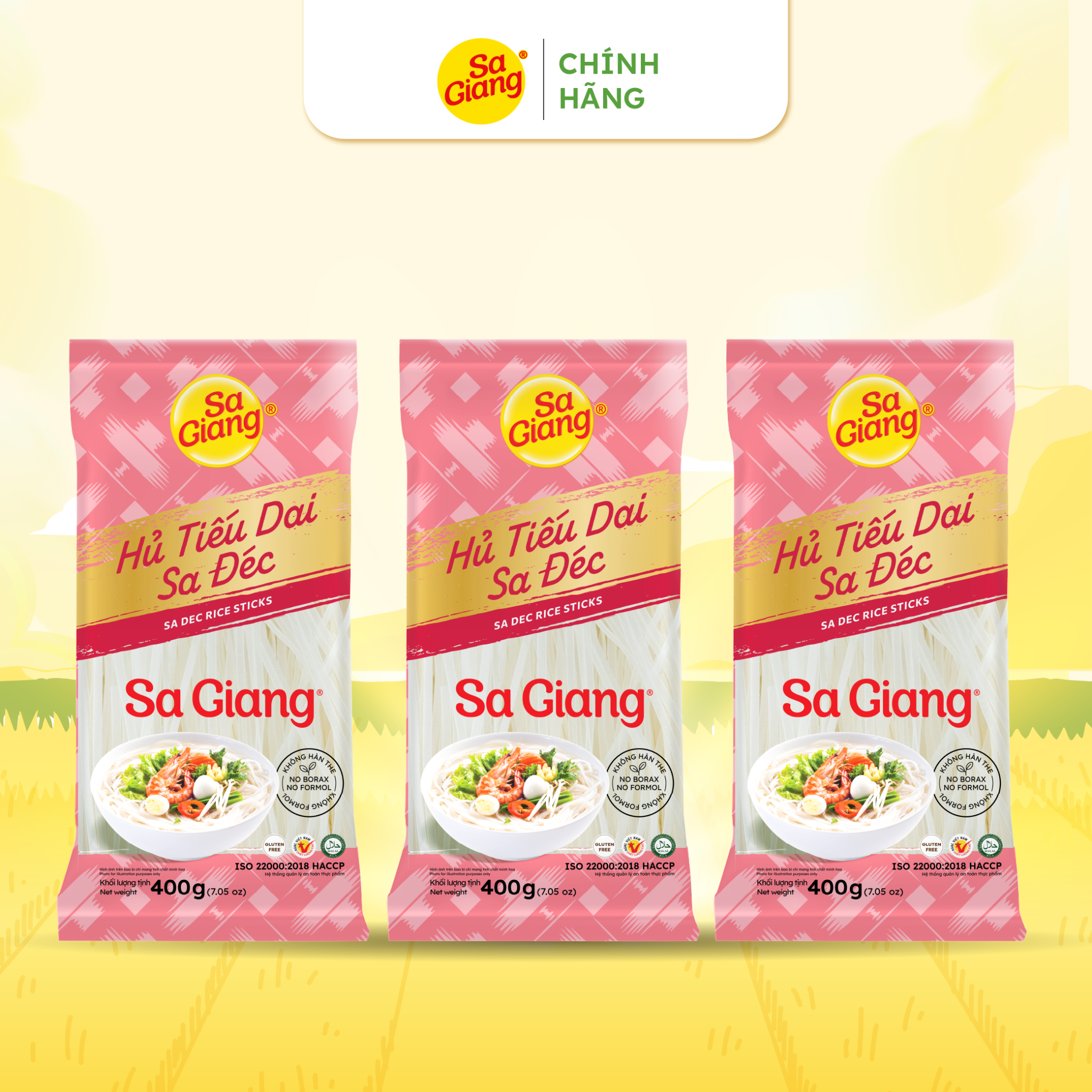 [SA GIANG] - Combo 5 gói hủ tiếu DAI Sa Đéc 400g – Sa Giang