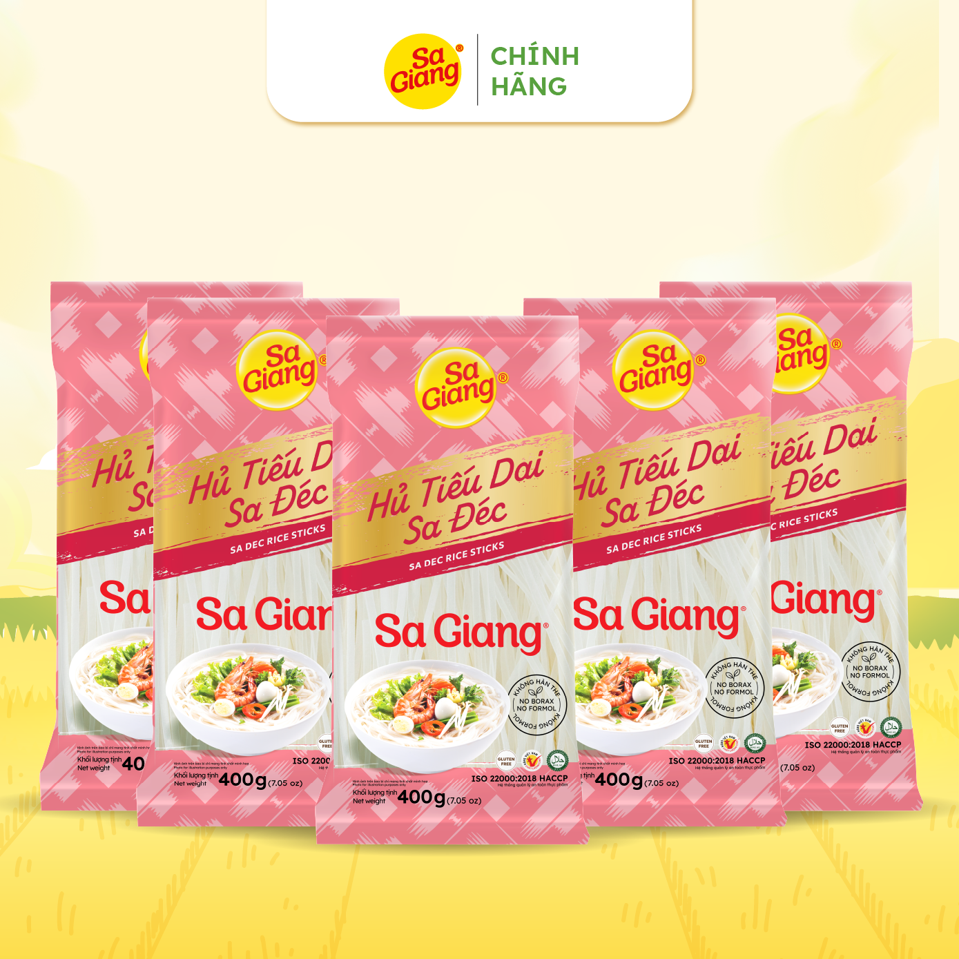[SA GIANG] - Combo 5 gói hủ tiếu DAI Sa Đéc 400g – Sa Giang