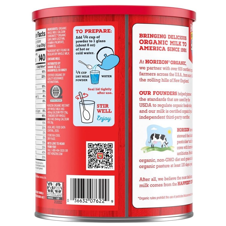 Sữa Tươi Dạng Bột Nguyên Kem Horizon Organic Whole Milk 870g – Giá Sỉ Đây