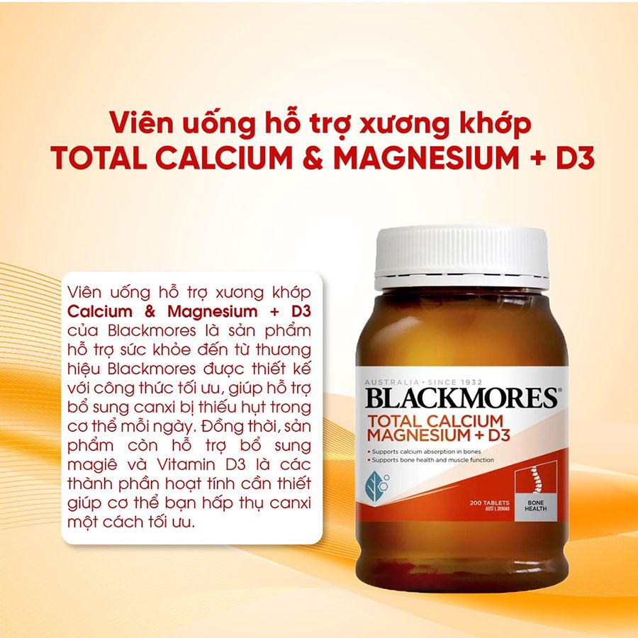 Viên Uống Blackmores Total Calcium & Magnesium + D3 Úc 200 Viên – Giá ...