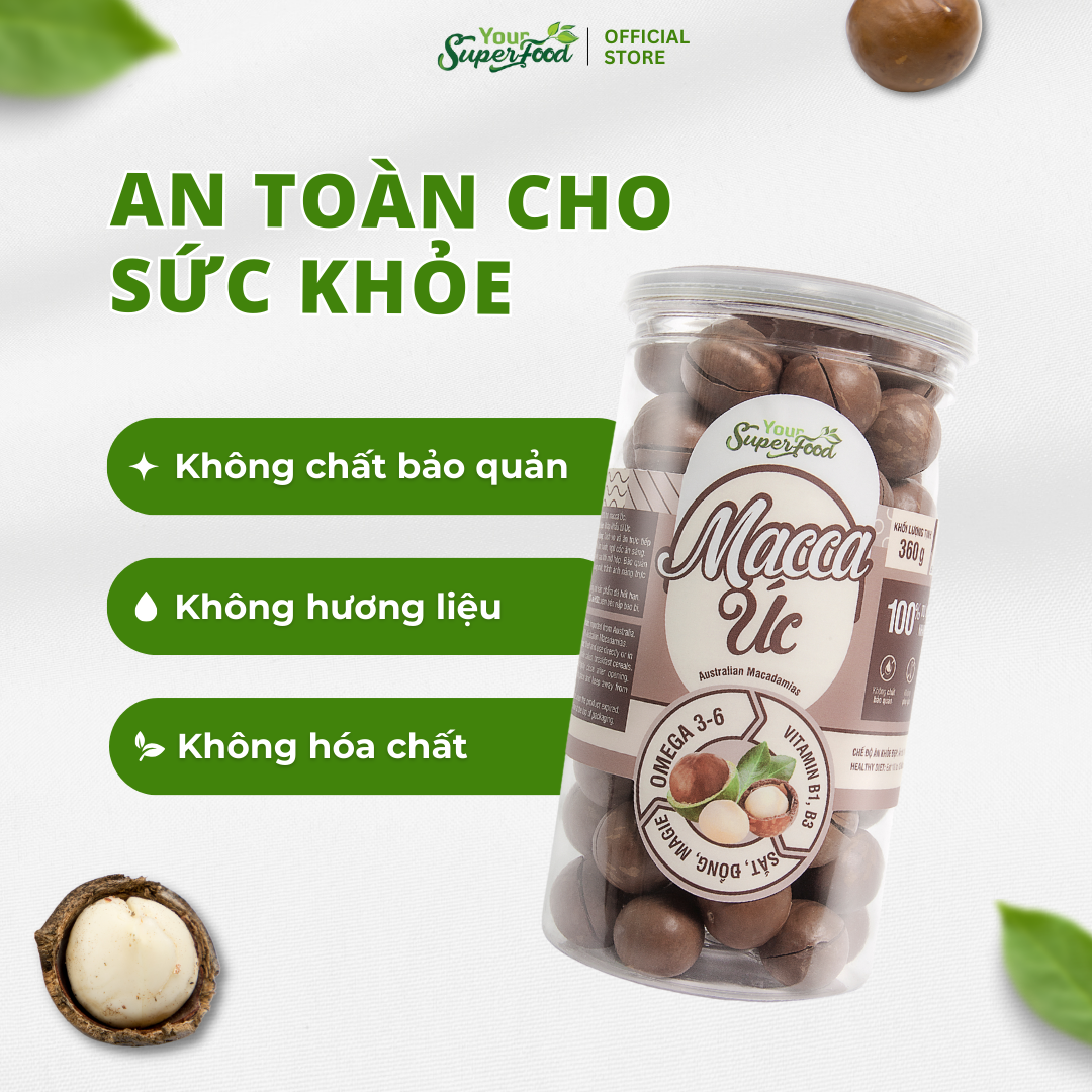 Macca Úc (Thượng hạng) (Nứt vỏ) (360g) – Your Superfood